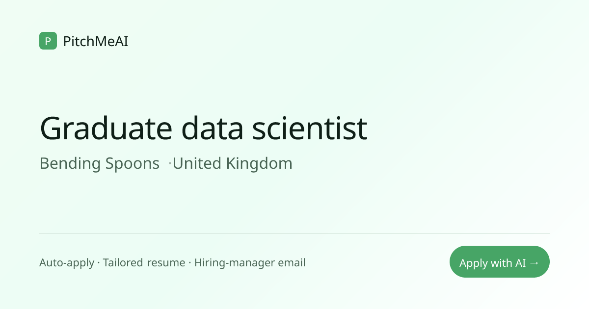 Graduate data scientist at Bending Spoons | Apply at Bending Spoons ...